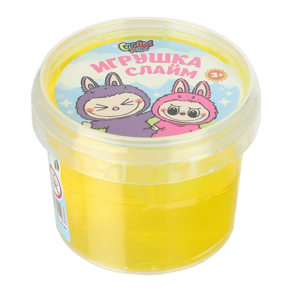 Игрушка слайм полупрозрачный, желтый, 100 г. SM-140320