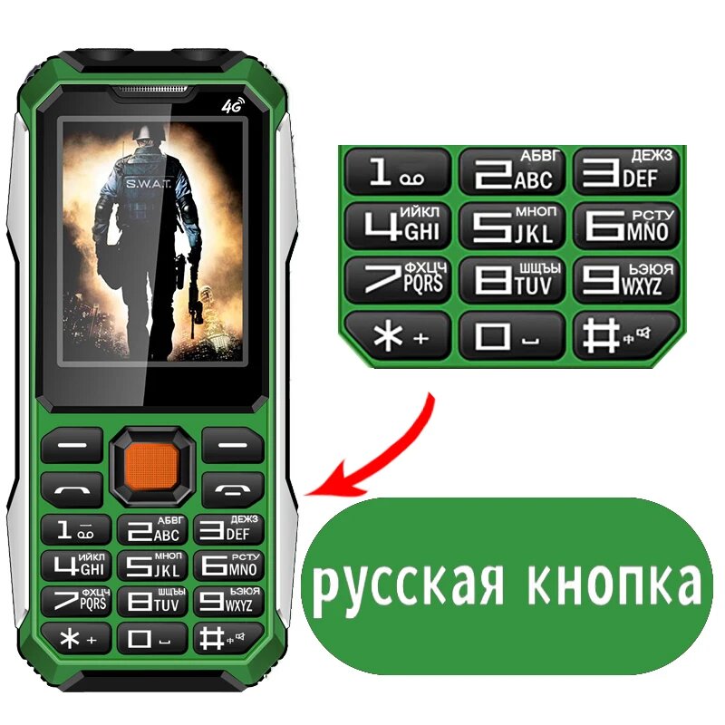Противоударные сотовые телефоны A6, SOS MP3, видеоплеер, камера, рекордер, сигнализация, дешевые мобильные телефоны, русская, арабская, иврит, клавиатура