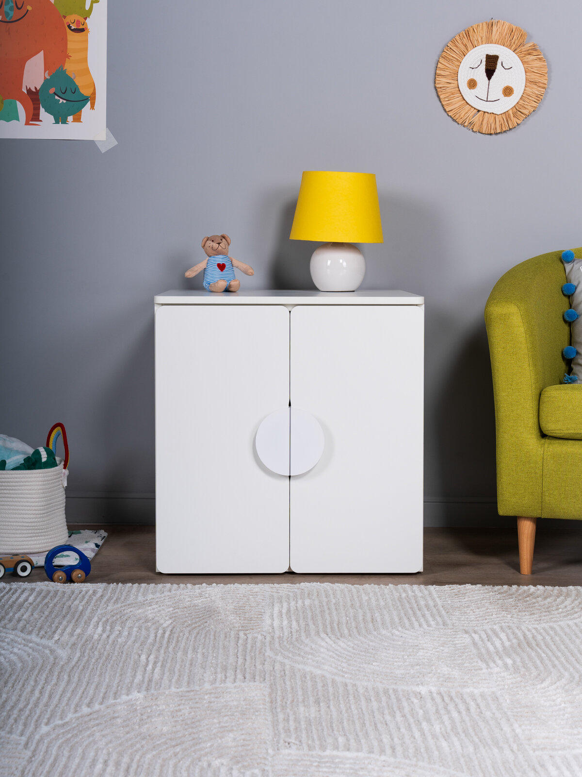 Распашной шкаф ГУД лакк Пикси, с двумя дверьми 60x57x60, белый