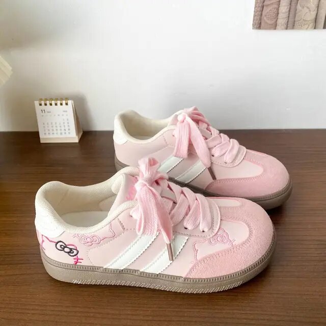 Кроссовки женские MINISO Hello Kitty, сетчатые, из микрофибры, низкий каблук, весна-осень
