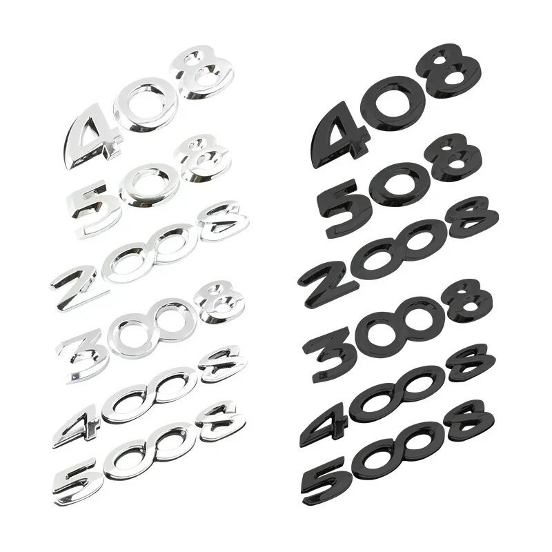 1 шт. для Peugeot RCZ 208 308 408 508 3008 3008 4008 5008 логотип наклейка с буквами black, 508