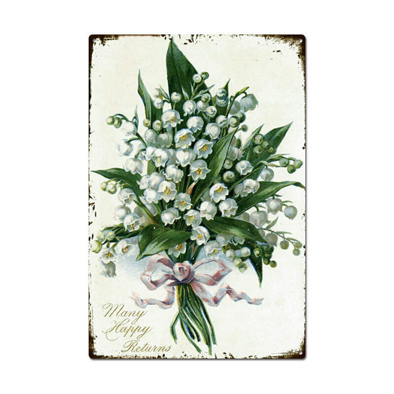 Картина "Французские пасторальные цветы", 30x20 см, лист железа