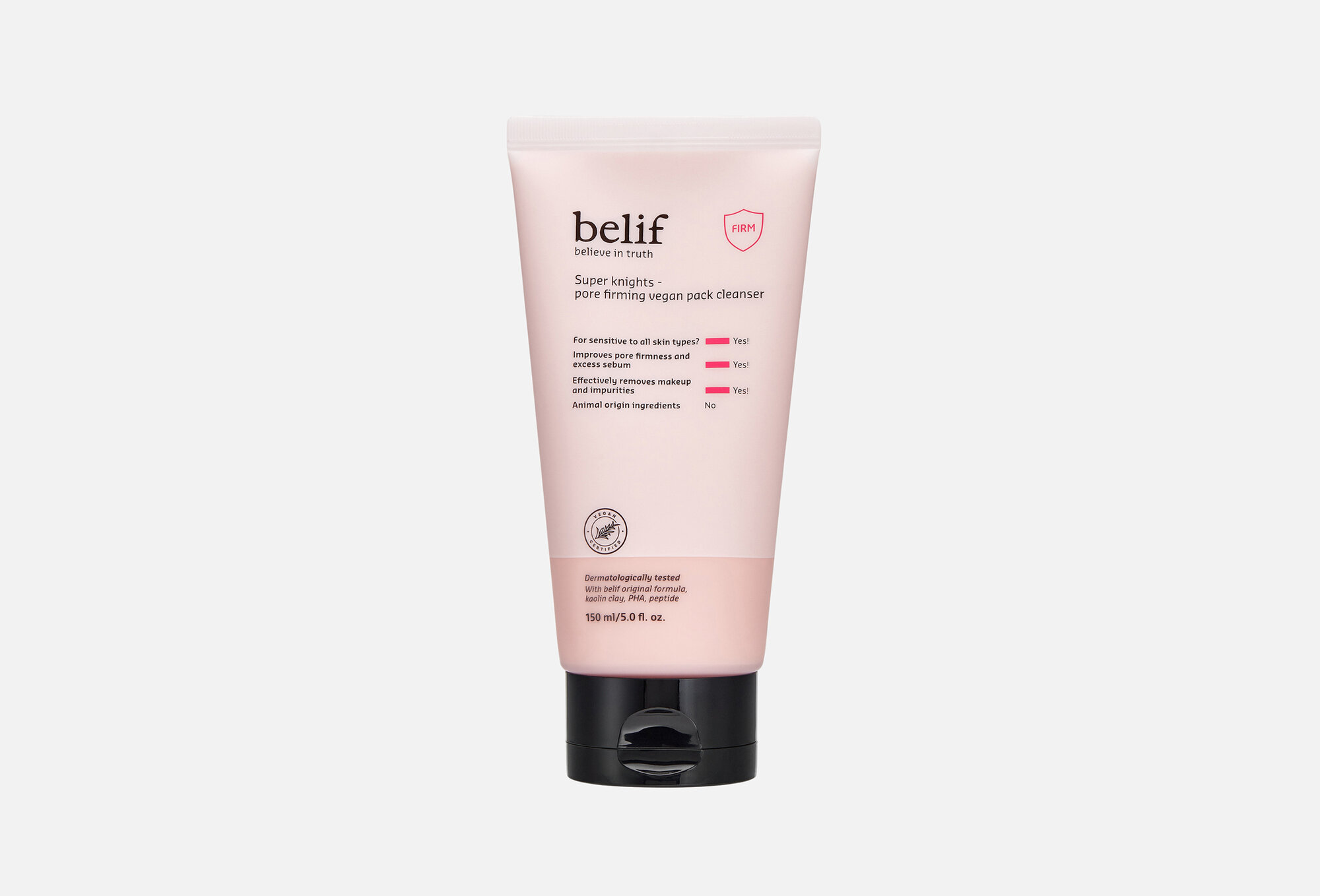 Очищающая маска для сужения пор BELIF Super knights - pore firming vegan pack cleanser 150 мл