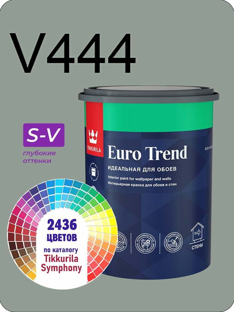 Краска для обоев Tikkurila Euro Trend 0,9л. глубокие оттенки V444