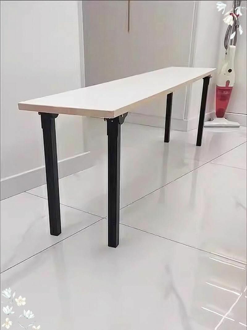 Складные металлические ножки для стола с фиксатором (2 шт.) без сверления, черный