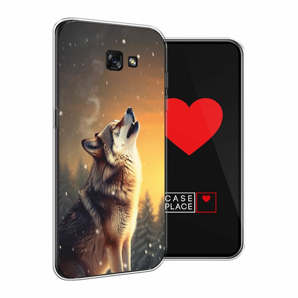 Чехол на Samsung Galaxy A7 2017 / Самсунг Галакси А7 2017 с принтом "Воющий волк" — фото 1