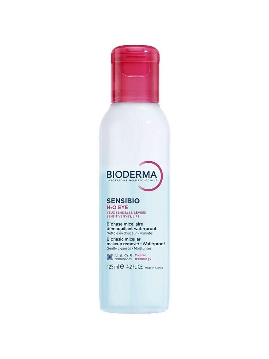 Bioderma Sensibio H2O Двухфазное мицеллярное средство для очищения глаз и губ 125 мл