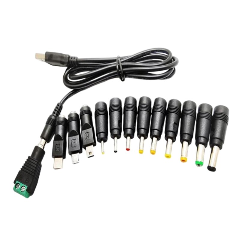 13 головок для преобразования USB в DC5,5x2,1 мм