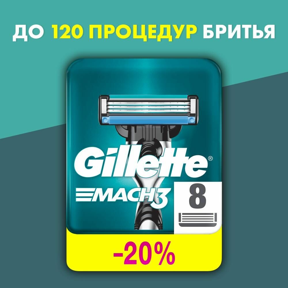 Cменные кассеты для бритья Gillette Mach3 8 шт