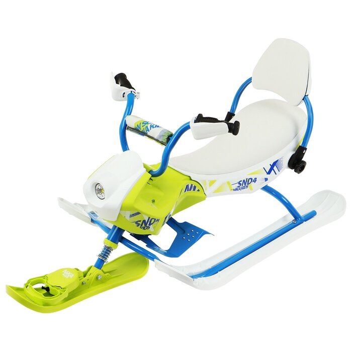 Уценка Снегокат Snowpatrol 2, со спинкой, с фонариком, белый, синий, SND4/3 Nika Kids