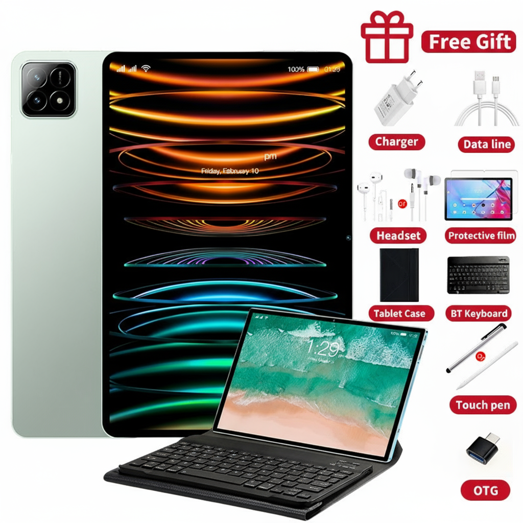 DOOGEE Pad 7S PRO 11" планшет Android 15 64 ГБ 16GB 512GB, Зеленый, green with Keyboa