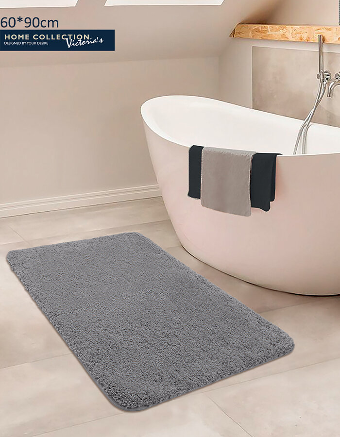 Коврик нескользящий, 60x90 см, серый, премиум коллекция SP Home