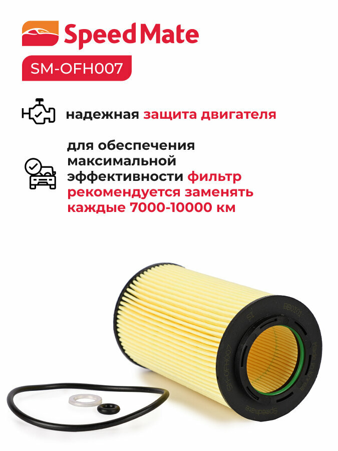 Фильтр Масл. Kia Sorento (Jc) (3.3), Opirus (Gh) (3.8)/Hyundai Sonata Nf, Grandeur (Tg) (3.3)(Speedmate Sm-Ofh007) — фото 1