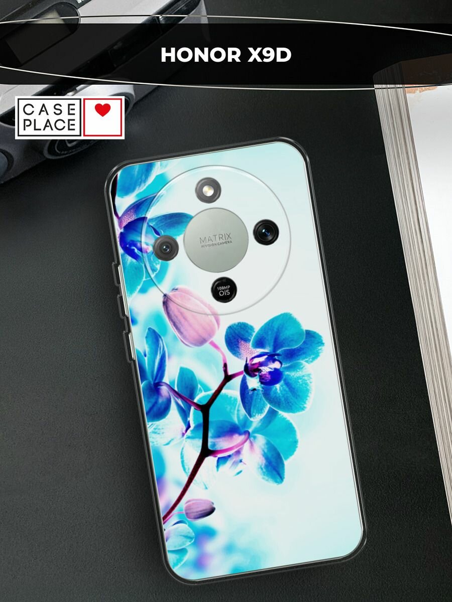 Силиконовый чехол на Honor X9d / Хонор X9d с принтом Голубая орхидея