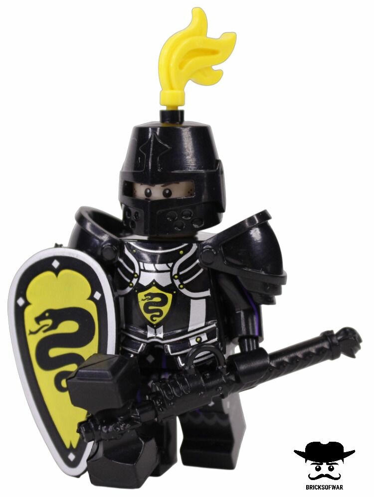 Фигурка средневеково рыцаря castle, солдат Рыцарь чёрный змей. Минифигурка в броне со щитом и копьем. Совместима с Лего (1 шт, пакет), для людей старше 14 лет