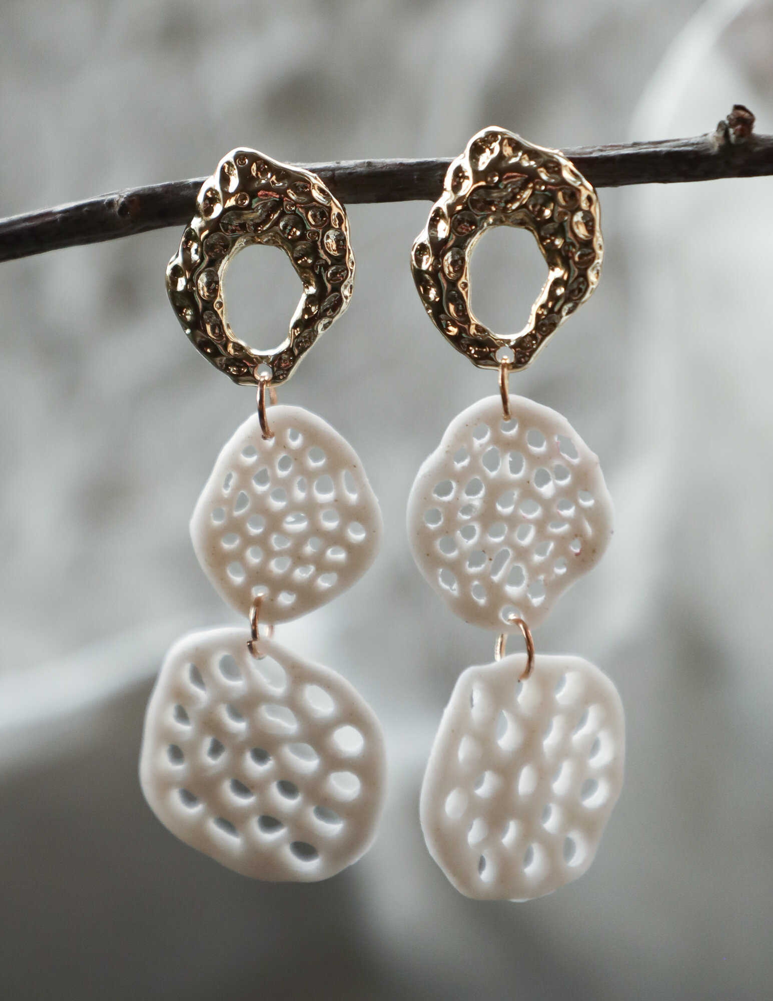 Серьги с подвесками, полимерная глина