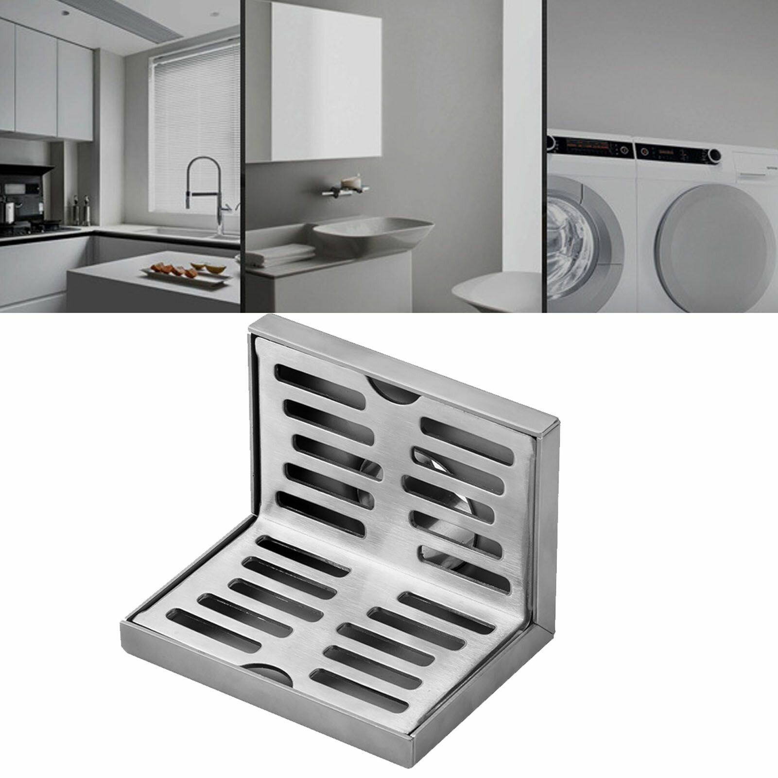 Боковой слив из нержавеющей стали 304, устойчивый к коррозии, утолщенный слив в пол в форме буквы L для ванной комнаты, отеля, для трубы диаметром 50 мм (с уплотнительным кольцом)