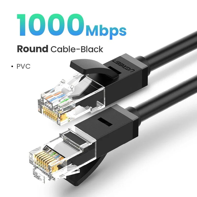 UGREEN Ethernet-кабель Cat6 Gigabit High Speed 1000 Мбит/с интернет-кабель RJ45 Экранированный сетевой шнур LAN для ПК PS5 PS4 PS3 Xbox
