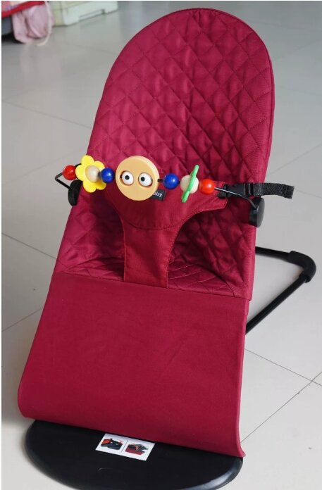 Кресло-шезлонг для новорожденных, мягкое сиденье, съемный чехол, Красный