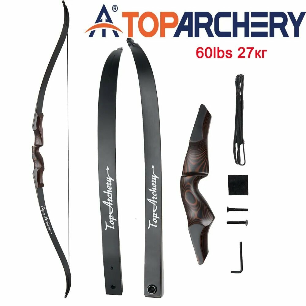 TOPARCHERY Разборный лук Recurve 60lb Подходит для взрослых