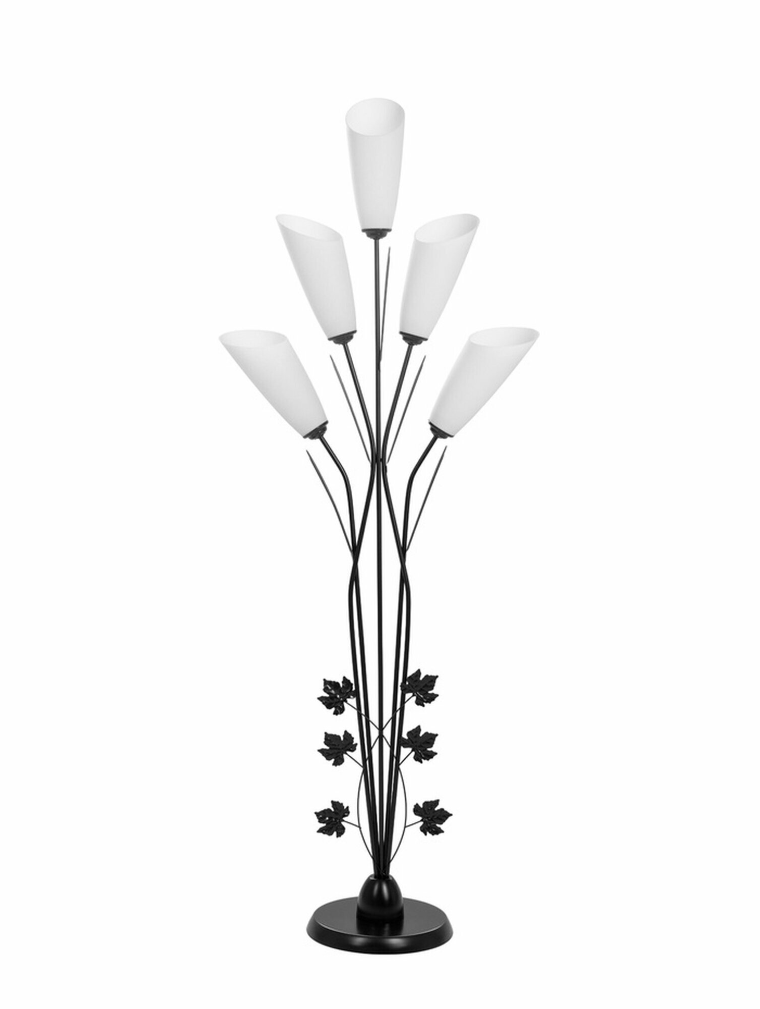 Торшер напольный BayerLux «Букет», 5×15 Вт, E27, черный, 55×28×165 см