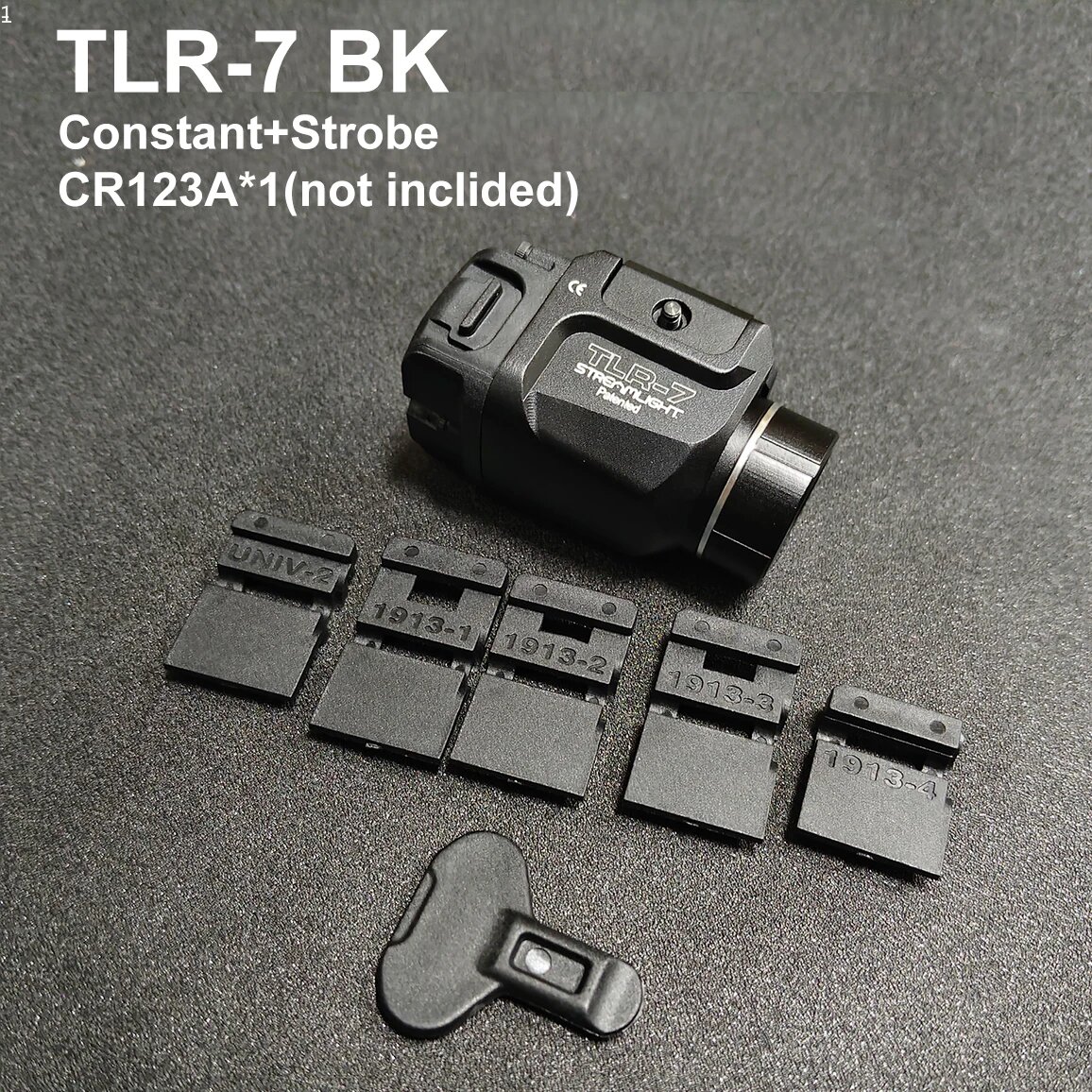 Фонарь TLR-7 BK Constant+Strobe, CR123A