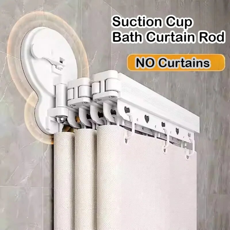 Складной карниз для душа, алюминий White 3 folds