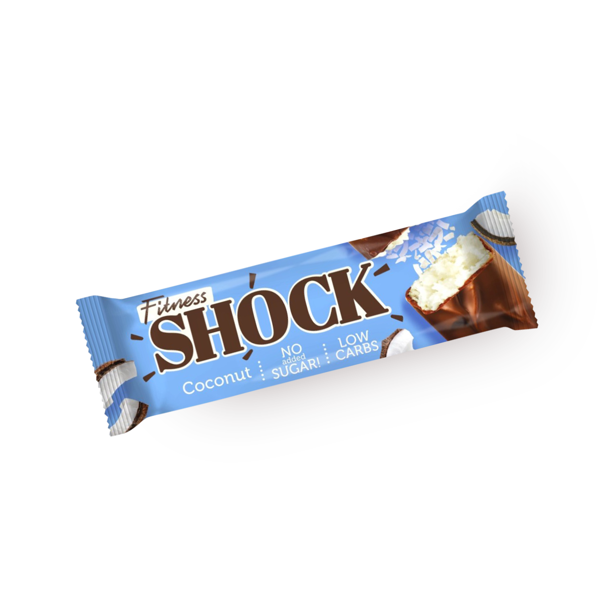 Батончик FitnesSHOCK, низкоуглеводный, кокосовый, без сахара, 50 г