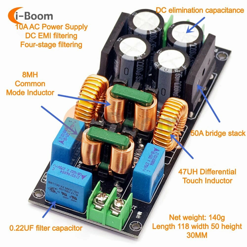 10A AC Power Supply 4-Stage Filtering