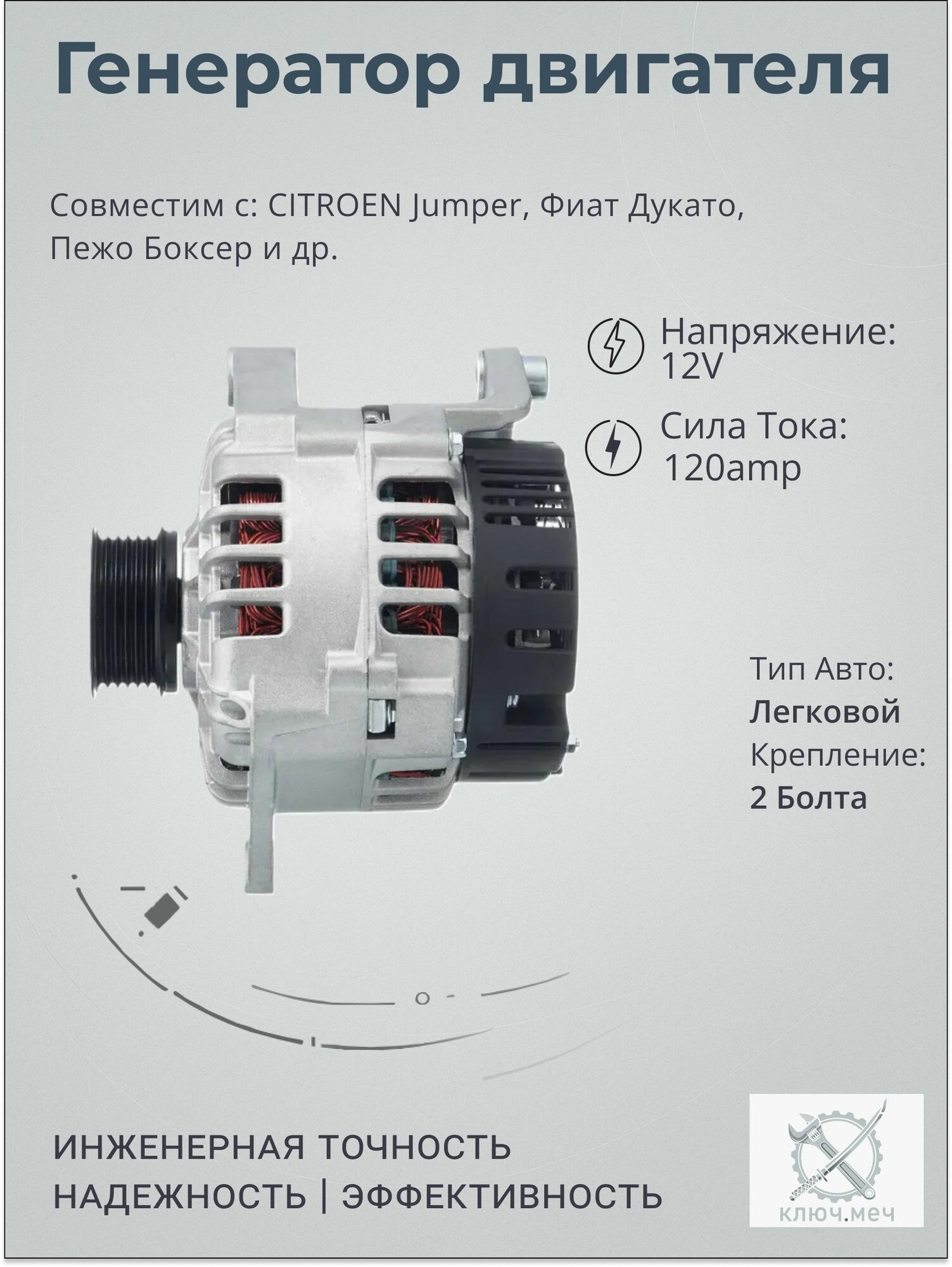 Генератор для CITROEN Jumper, Фиат Дукато, Пежо Боксер