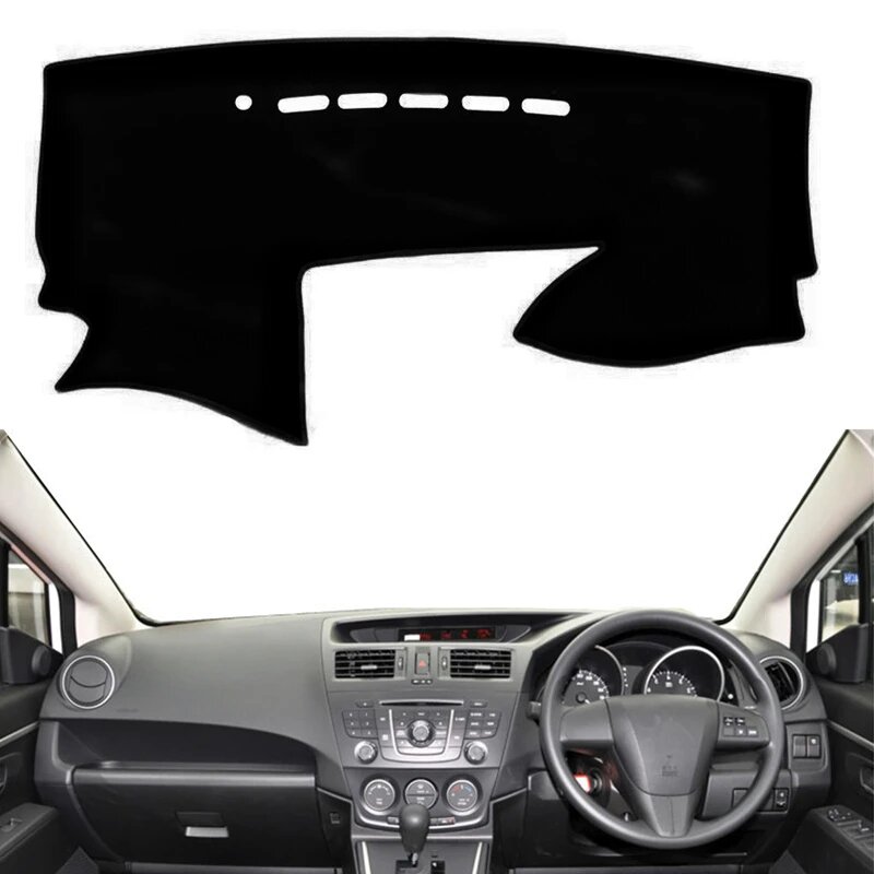 Для Mazda 5 Premacy 2011-2015 2016, Стайлинг автомобиля, чехол для приборной панели, коврик для приборной панели, инструмент, солнцезащитный козырек, подушка для ковра, аксессуары с защитой от УФ-лучей Right Hand Drive, Black(Black Edge)