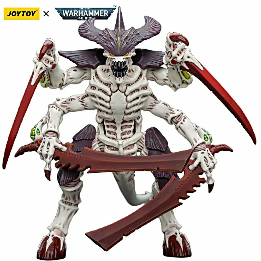 Подвижная фигурка JOYTOY Warhammer 40000 1/18 Тираниды Левиафан флота ульев Воин Тиранидов с костяными мечами