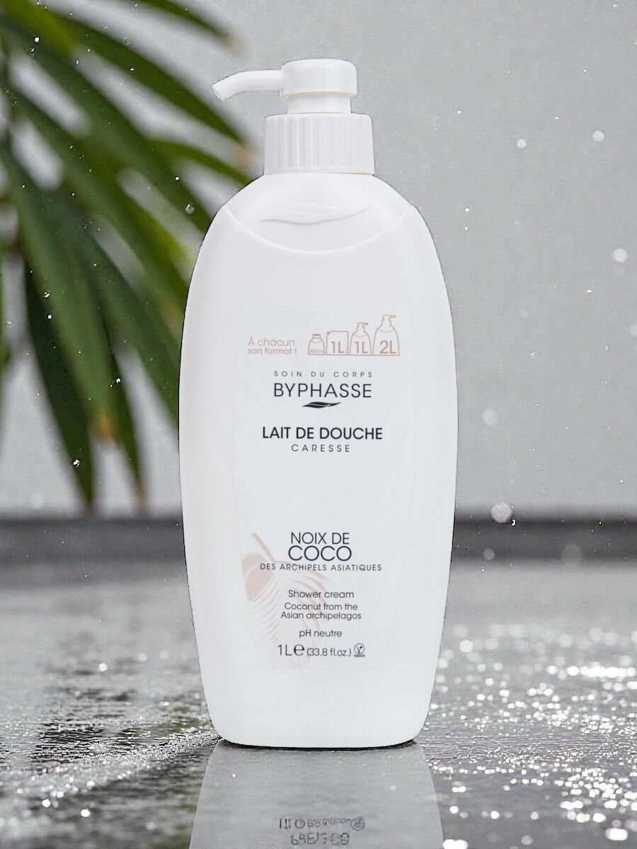 Крем для душа Byphasse кокосовое молочко, 1л. Испания