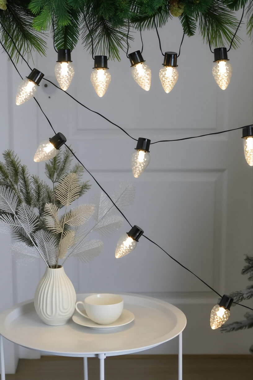 Светодиодная гирлянда из лампочек шишки гьяччоли, 20 тёплых белых LED-огней, 6+3 м, чёрный ПВХ, IP44, Winter Deco 1001355