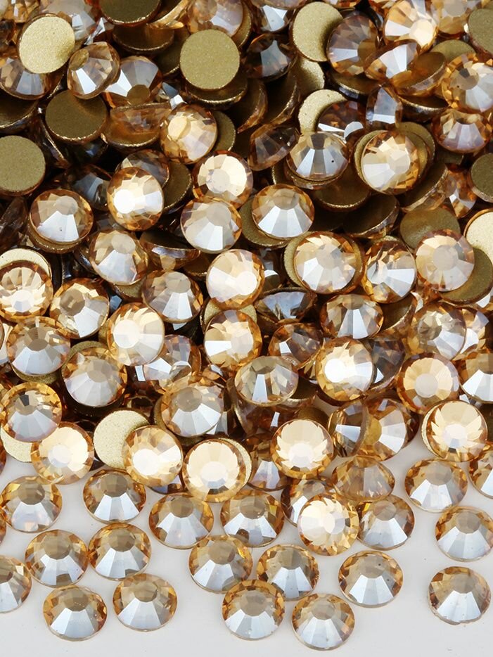 288 штук Champagne Высококачественные блестящие холодные кристаллы для DIY декорирования ногтей, одежды, обуви, сумок и чехлов для телефонов