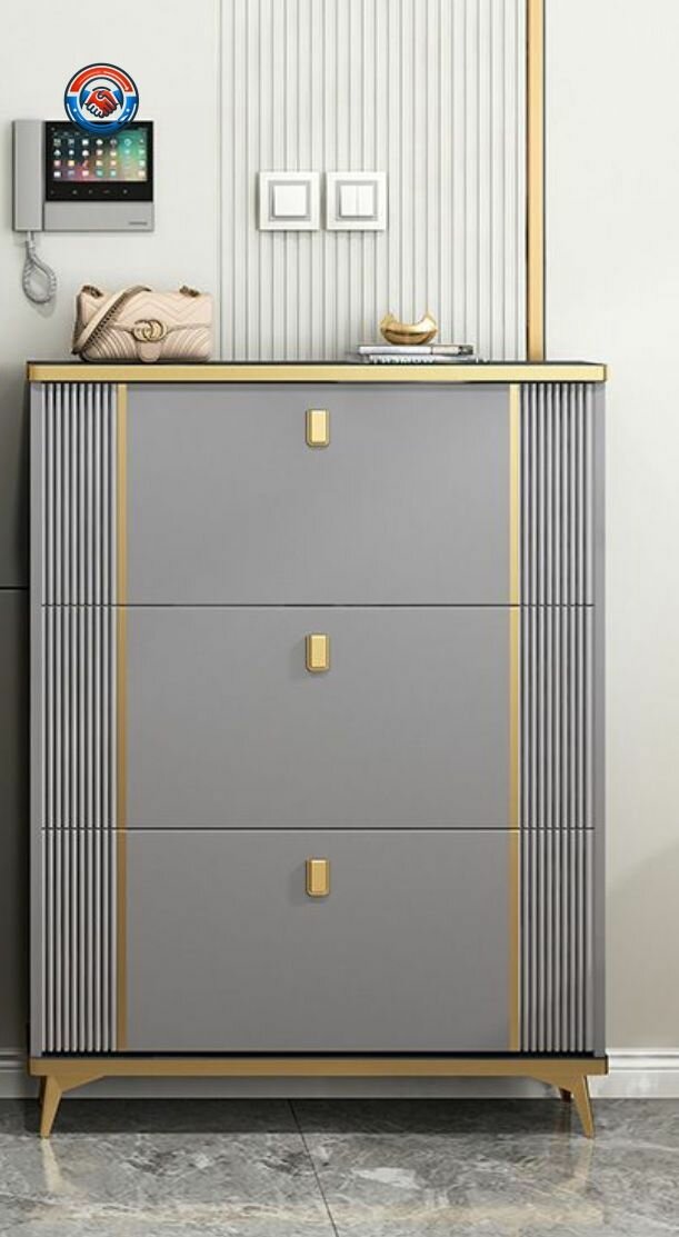 Ультратонкая многослойная обувница большой вместимости 17 см, белое золото, итальянский стиль, узкий шкаф для прихожей, экономия пространства, многофункциональный, легко чистится