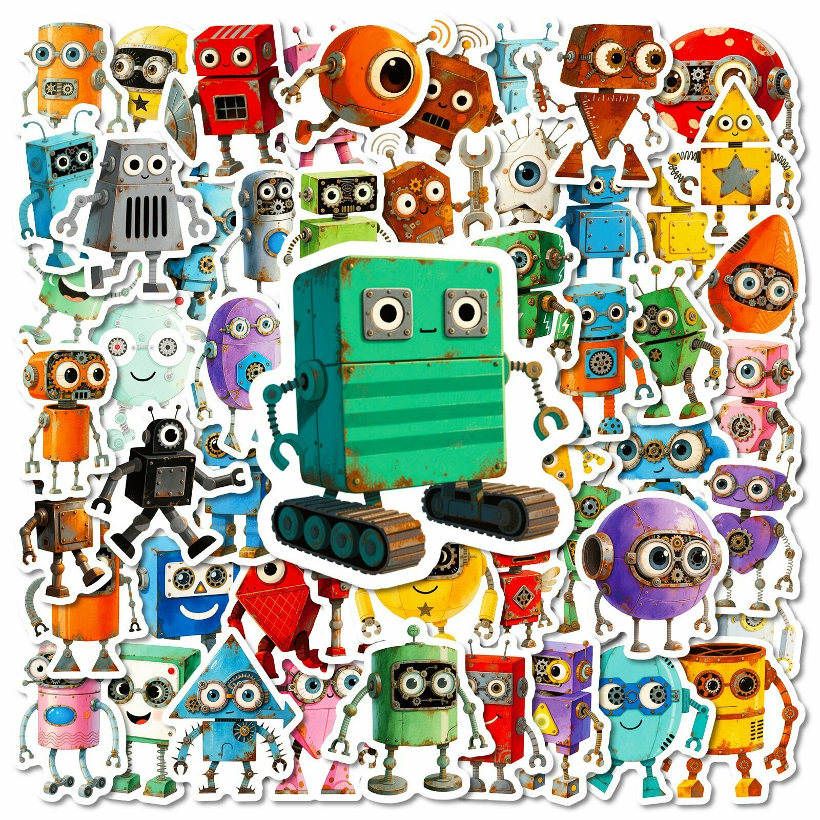 Мультфильмы роботы граффити наклейки