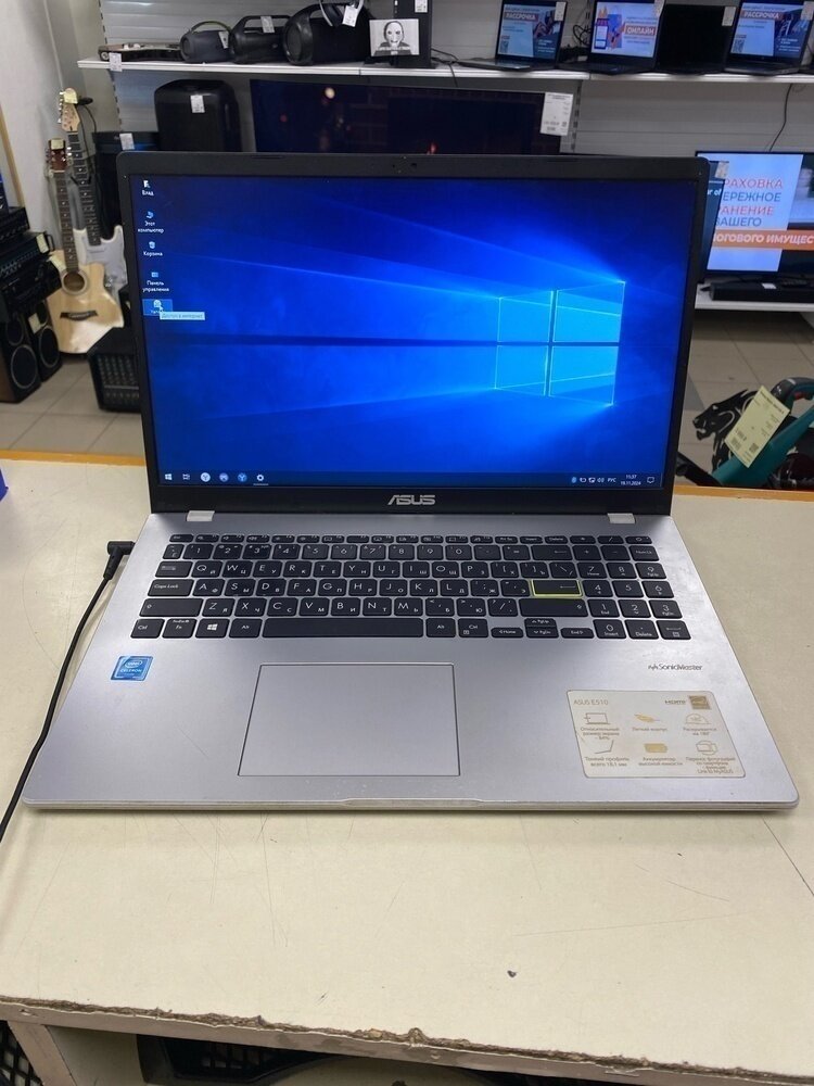 Ноутбук ASUS E510; Celeron N4020, Intel UHD Graphics 600, 4 Гб, 120 Гб, Нет, б/у, уценка