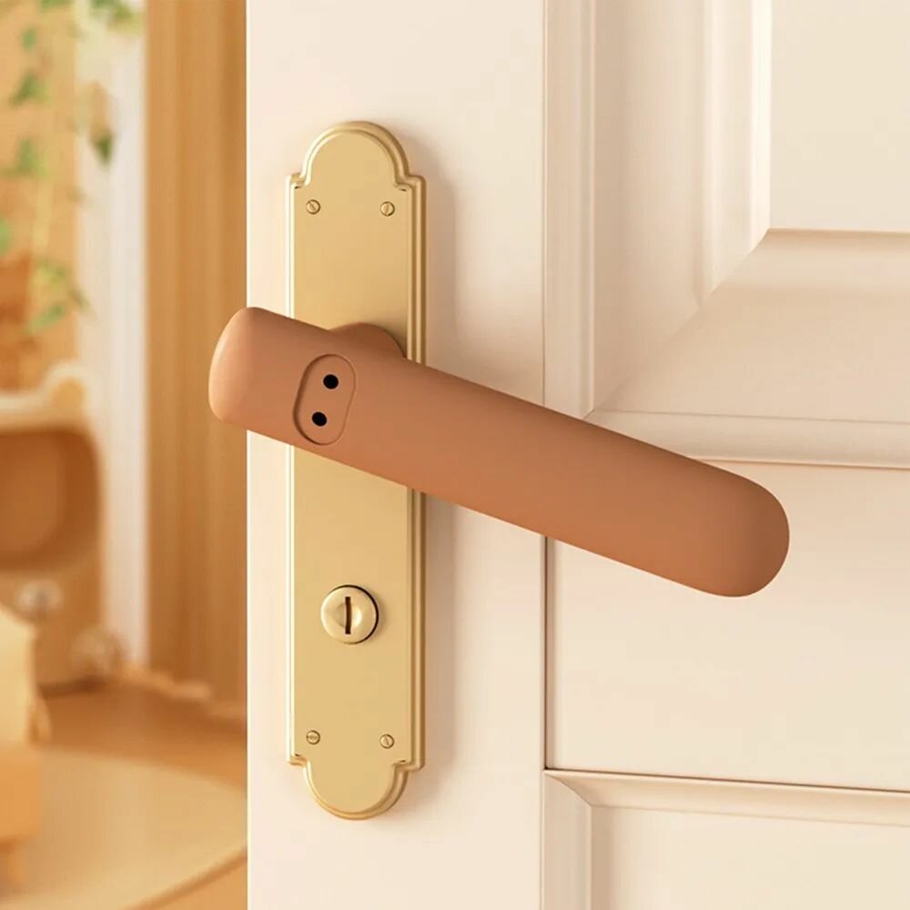 Защитная накладка на дверную ручку, силиконовая, с милым поросячьим носиком, противоударная подходит для открывающихся влево и вправо дверей