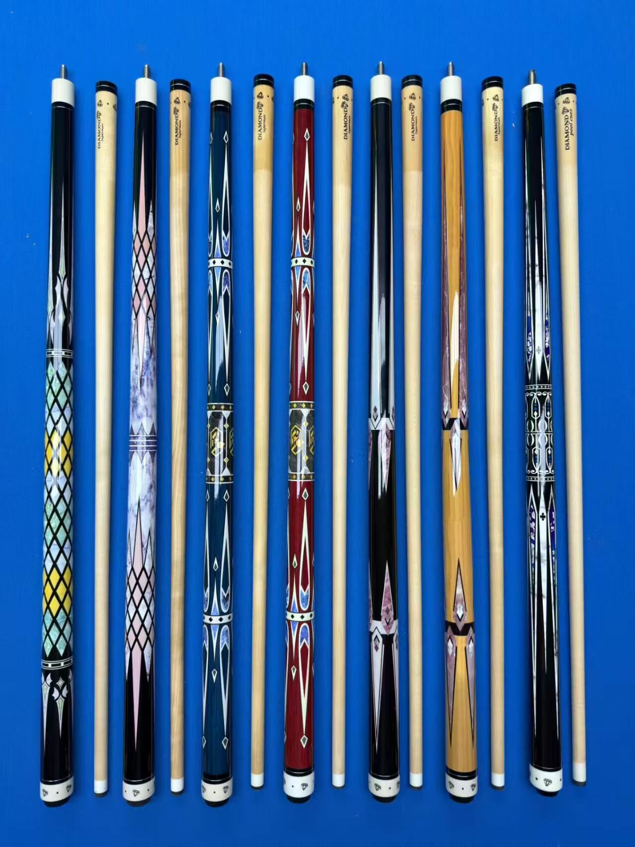 Аутентичный кий OMIN Magic Love, ручной работы, черный кий для снукера, маленький наконечник, 16 цветов, настольный кий