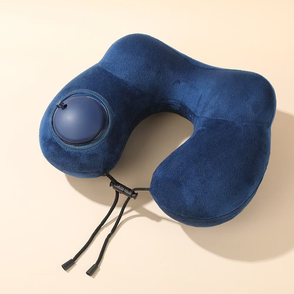 ✅Надувная U-образная подушка для сна в самолете, подушка для поддержки шеи, пресс-тип, дорожная подушка, портативная, для дальних поездок, высокоскоростного поезда, лед