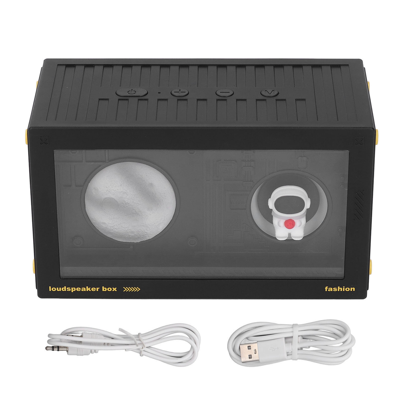 Беспроводной динамик Bluetooth с ночным освещением "Planet Decor", HiFi-звук, портативный, поддержка карты памяти/AUX, черный.