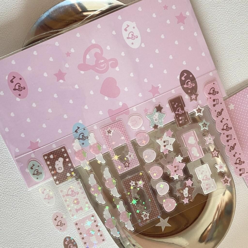 Блестящая декоративная наклейка для телефона с милой клубникой, звездой и нотами для скрапбукинга, - 03