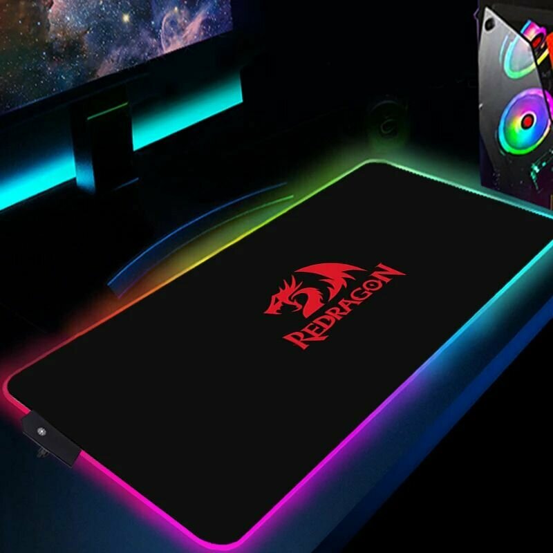RGB Redragon Коврик для мыши с анимацией киберспорта, компьютерная клавиатура, покрывало для игрового стола, 40x90xxl