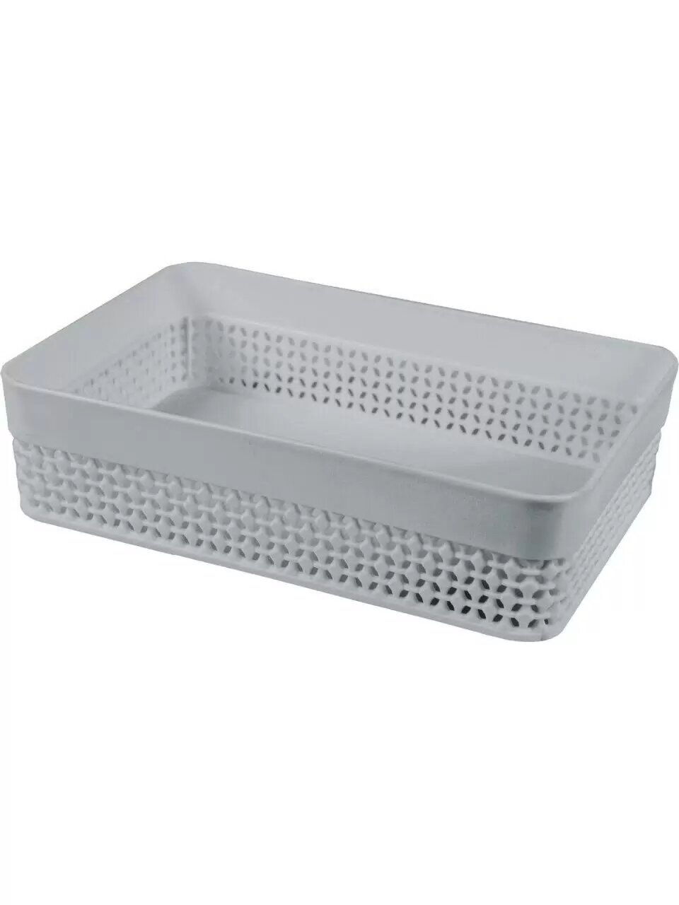 Корзина 2 л, 23х15.7х6 см, прямоугольная, пластик, серый шторм, Plast team, Oslo