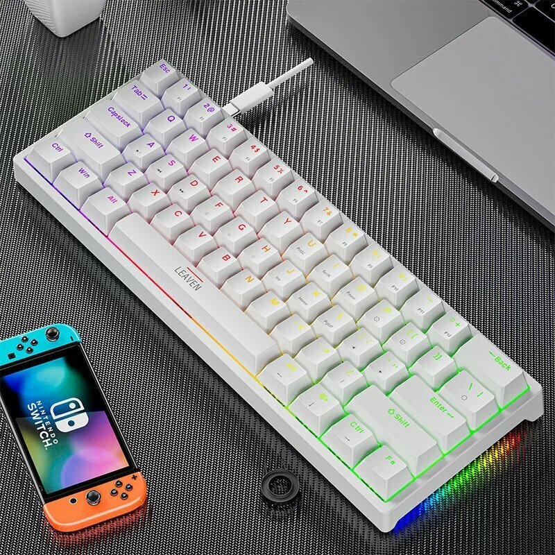 EDUP K620 мини механическая игровая клавиатура 61 клавиша
