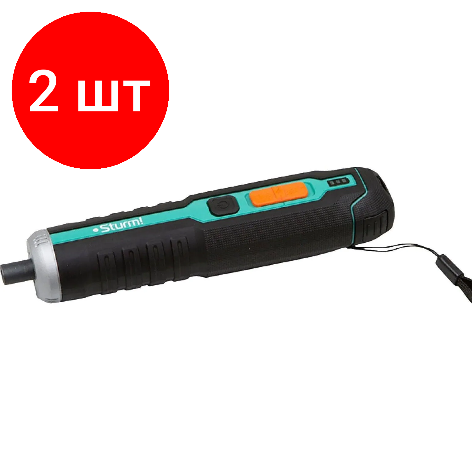 Комплект 2 штук, Отвертка аккумуляторная Sturm! 3.7В, microUSB, подсветка, без ЗУ (CD3404U2)
