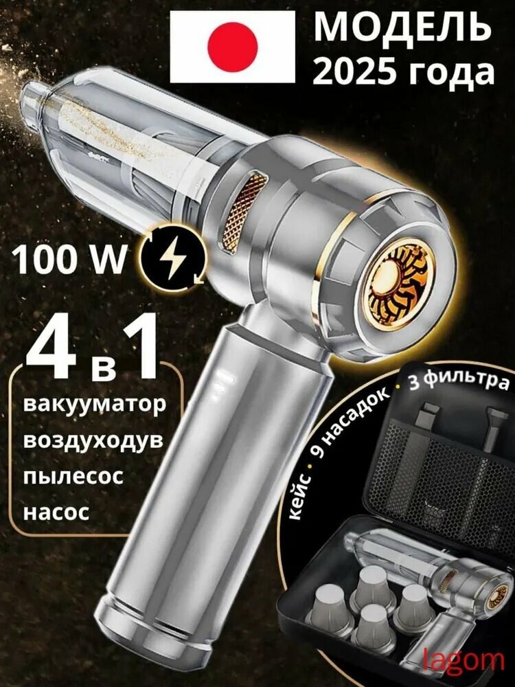 Пылесос для автомобиля ST-6659 plus ручной мини автопылесос беспроводной мощный воздуходувка