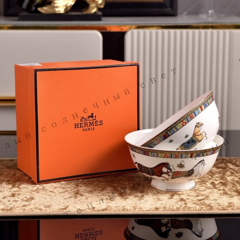 Hermes Миска белый, бронза — фото 1