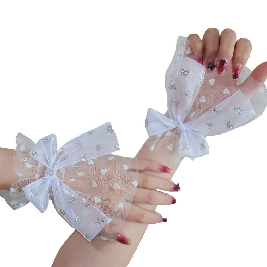Манжеты с бантом в виде прозрачного сердечка, аксессуары для фотосъемки, Легкие прозрачные манжеты для студии на открытом воздухе